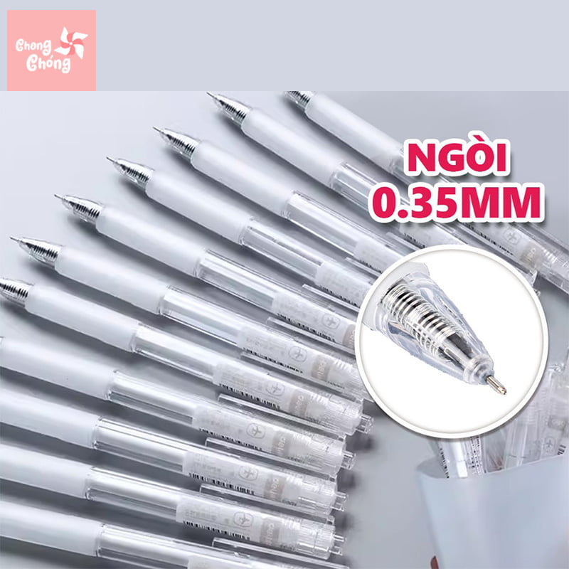 Bút gel Deli A122 mực đen ngòi 0.35mm - Chong Chóng