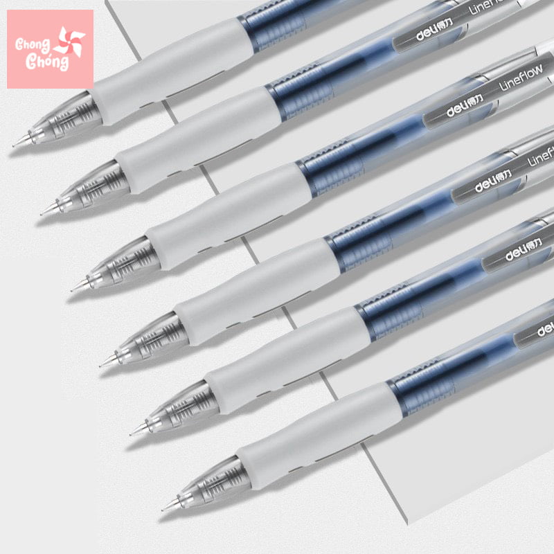 Bút gel Deli S08 Lineflow mực xanh - Chong Chóng